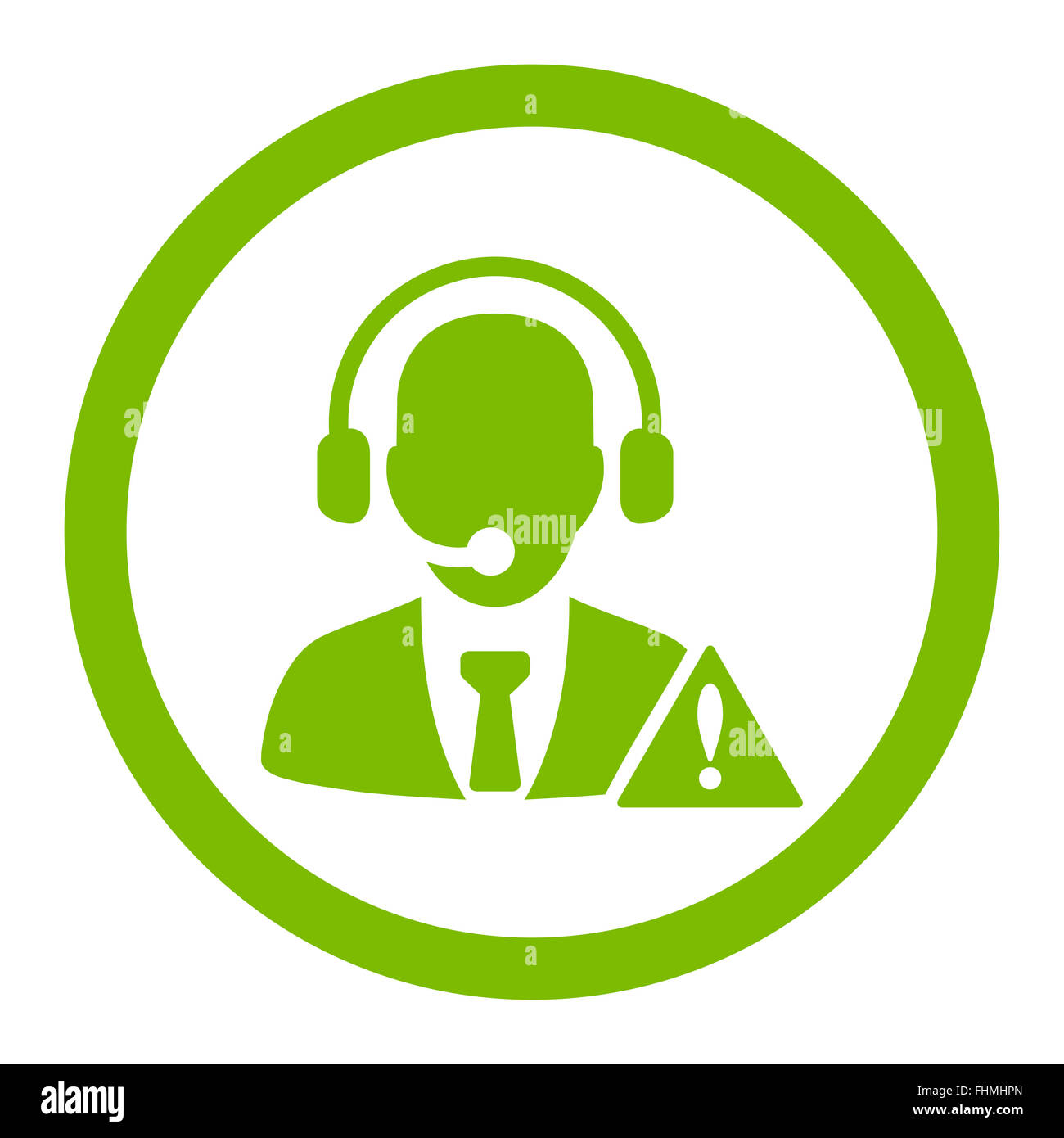 Emergency service flat eco green color rounded vector icon Stock Photo ...