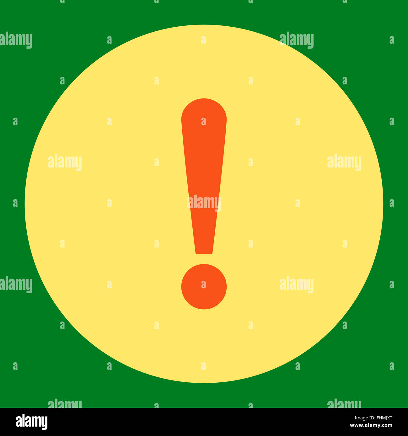 Exclamation Sign flat orange and yellow colors round button Stock Photo ...