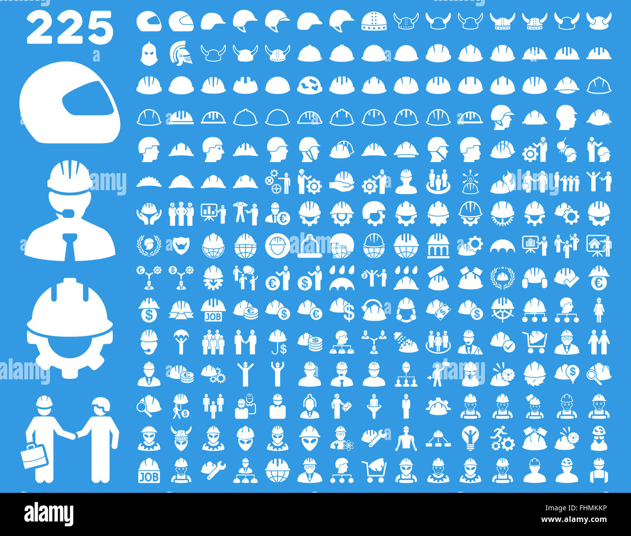 Work Safety and Helmet Icon Set Stock Photo - Alamy