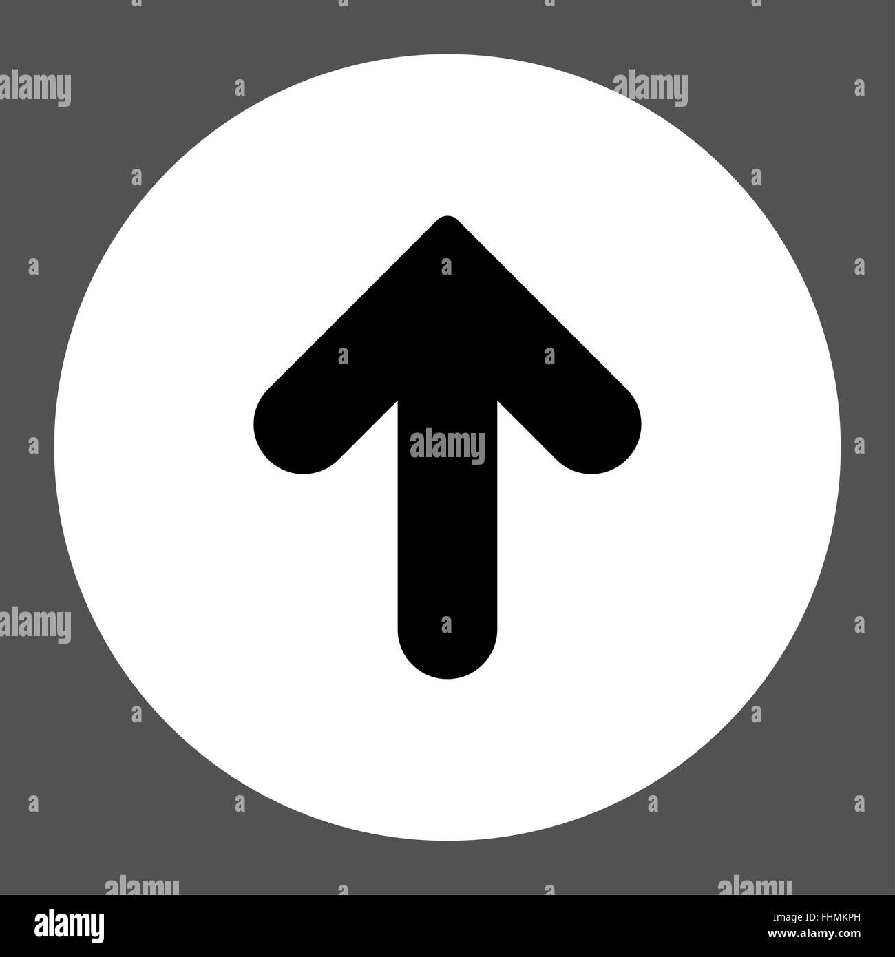 White straight ahead direction arrow Black and White Stock Photos ...