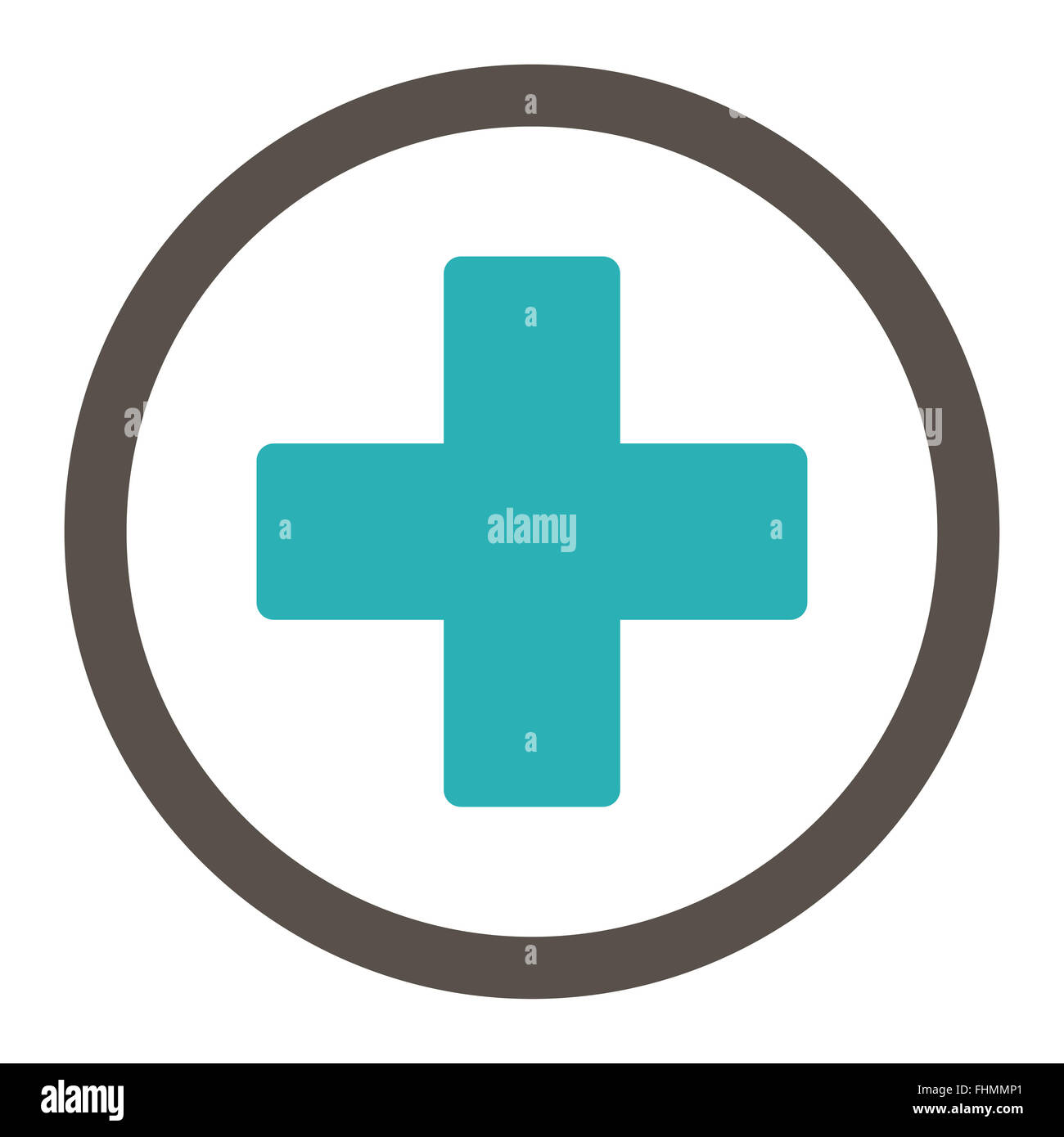Plus flat grey and cyan colors rounded vector icon Stock Photo - Alamy