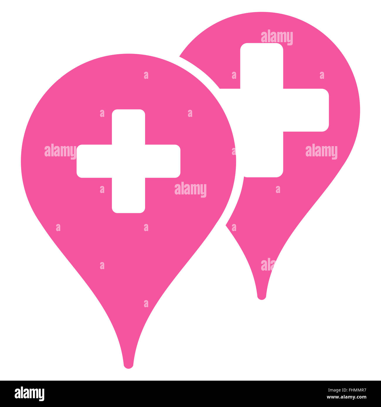 Medical Map Markers Icon Stock Photo - Alamy