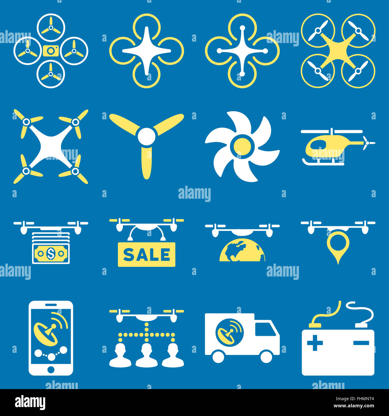 Drone service icon set Stock Photo - Alamy