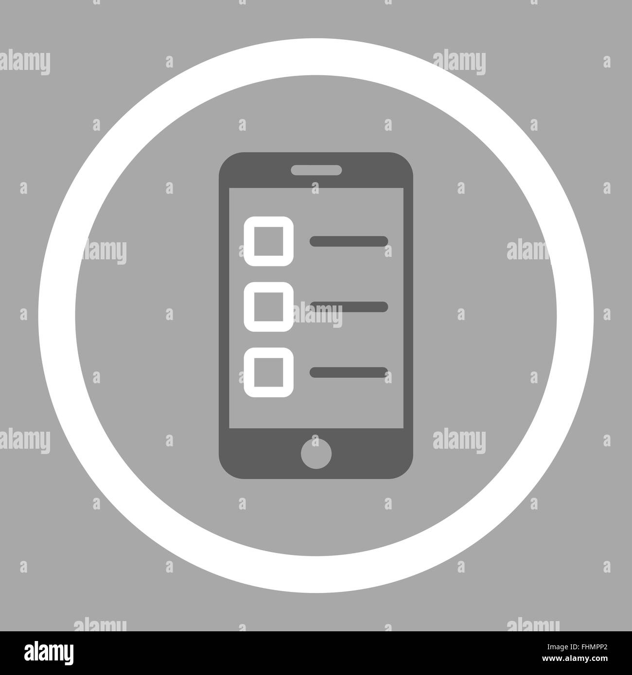Mobile test flat dark gray and white colors rounded vector icon Stock ...