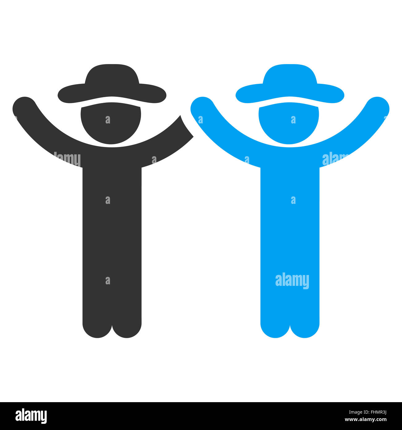 Hands Up Guys Icon Stock Photo - Alamy