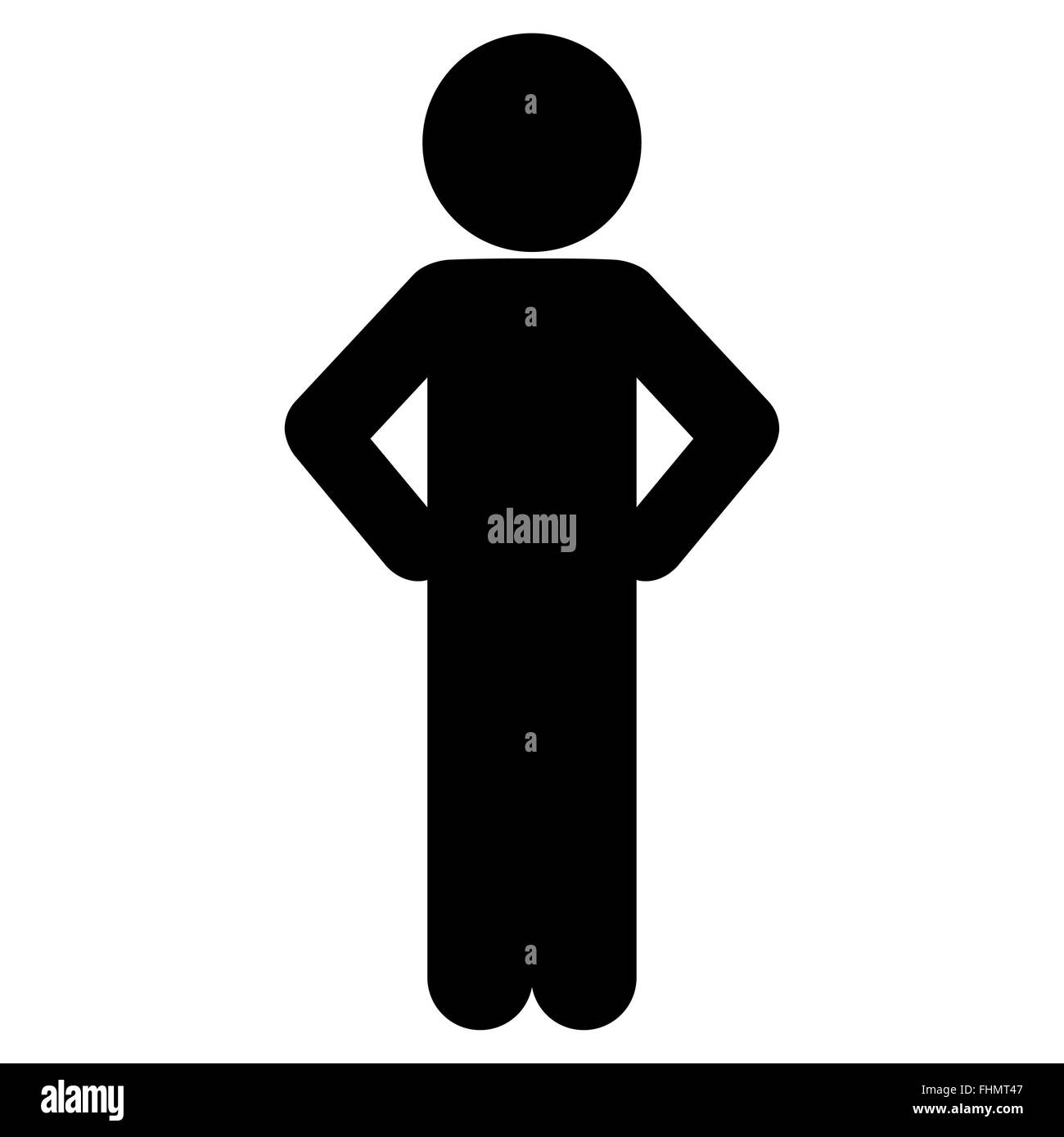 Figure Akimbo Icon Stock Photo - Alamy