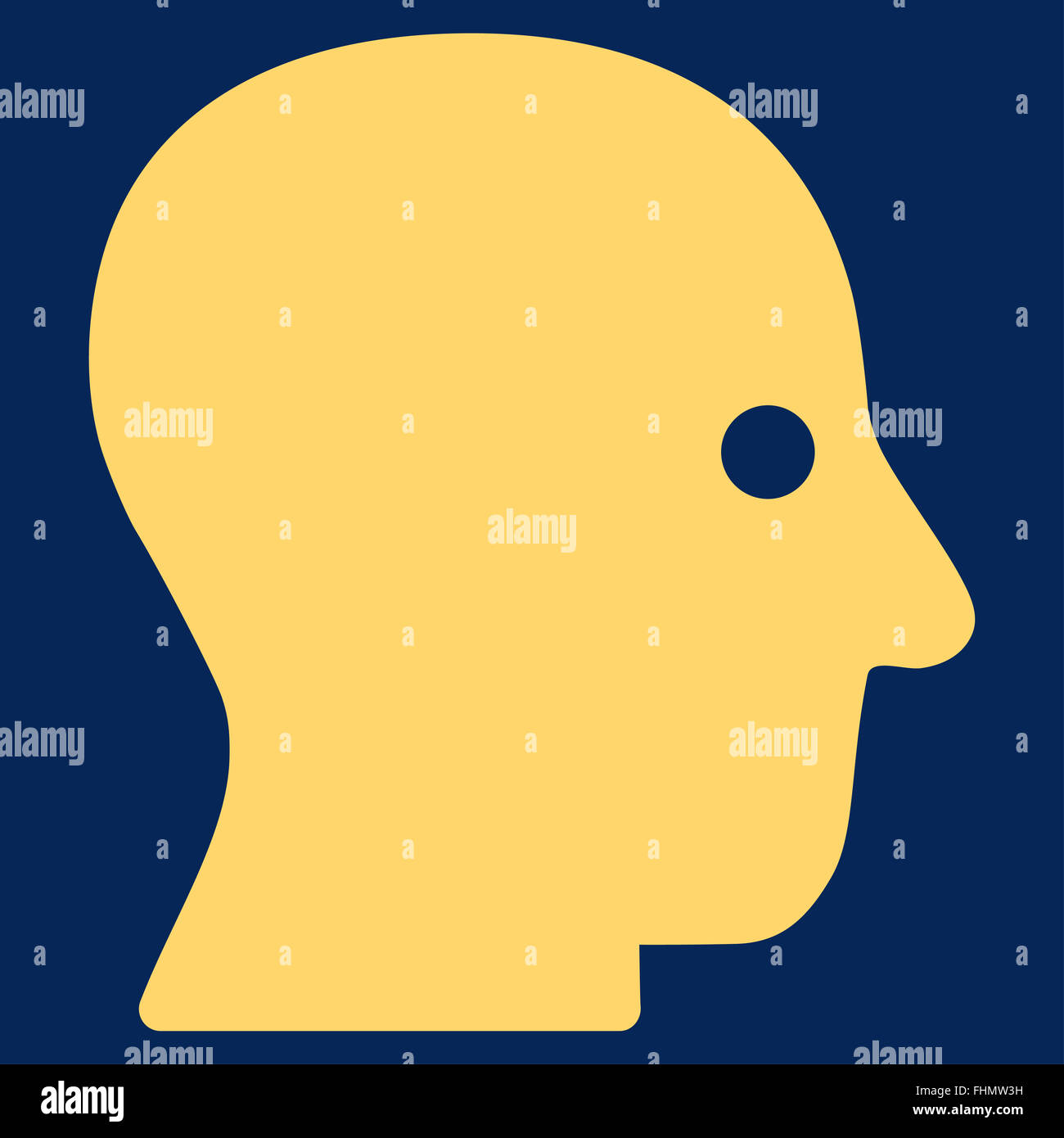 Silent Head Icon Stock Photo - Alamy