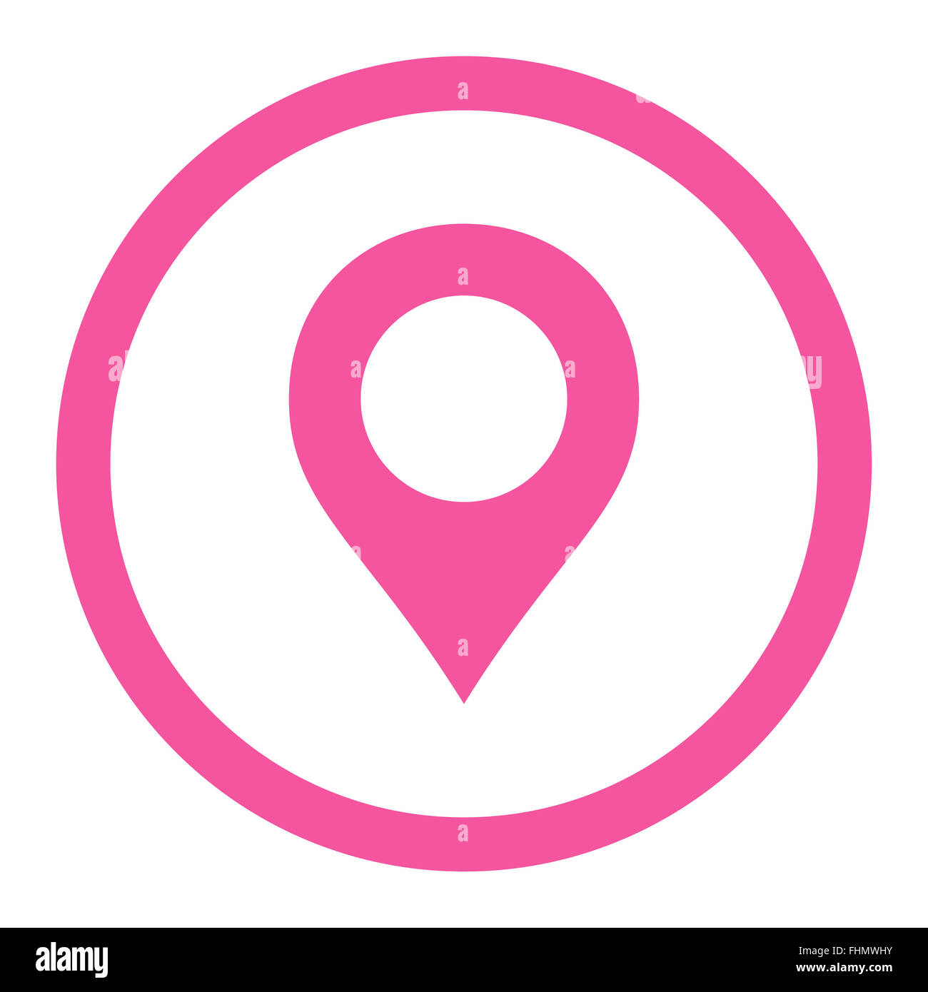 Map Marker flat pink color rounded vector icon Stock Photo - Alamy
