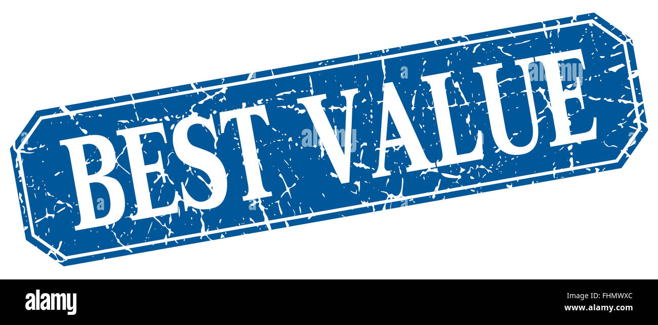 best value blue square vintage grunge isolated sign Stock Photo - Alamy