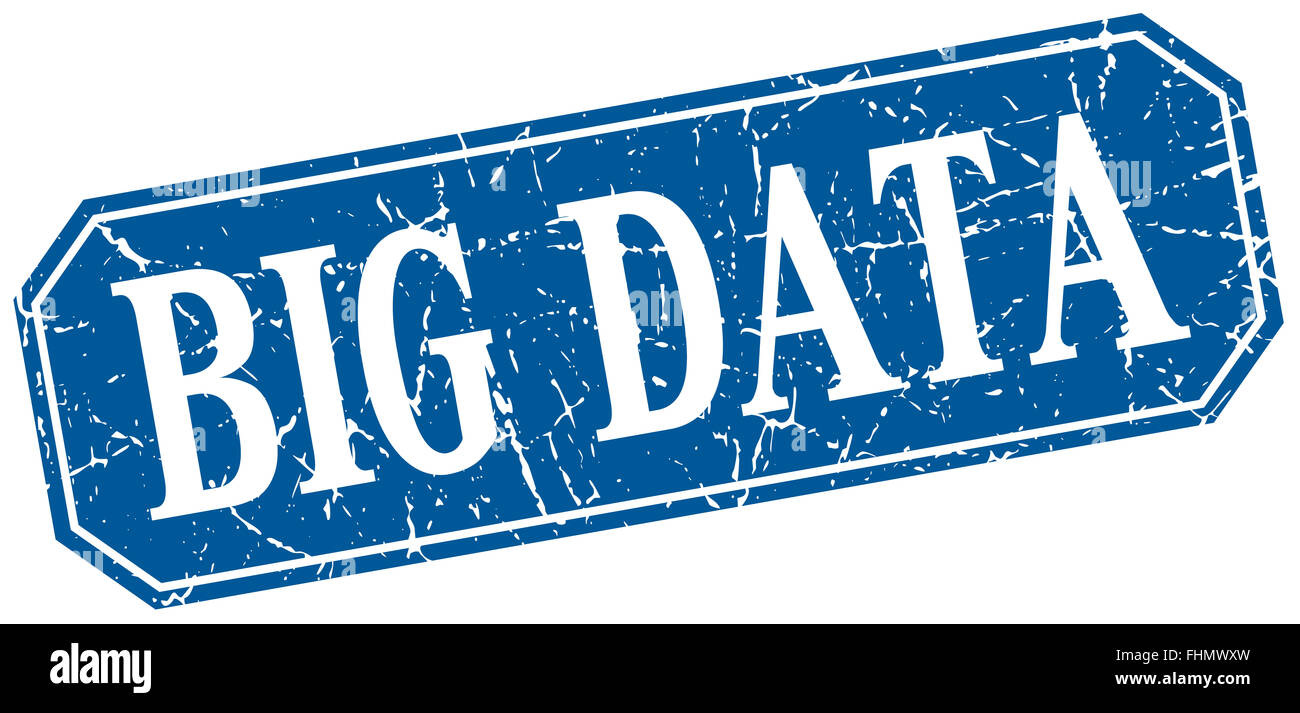 big data blue square vintage grunge isolated sign Stock Photo - Alamy