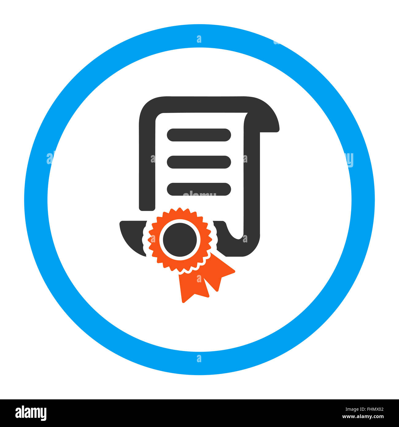 Certified Scroll Document Rounded Vector Icon Stock Photo - Alamy