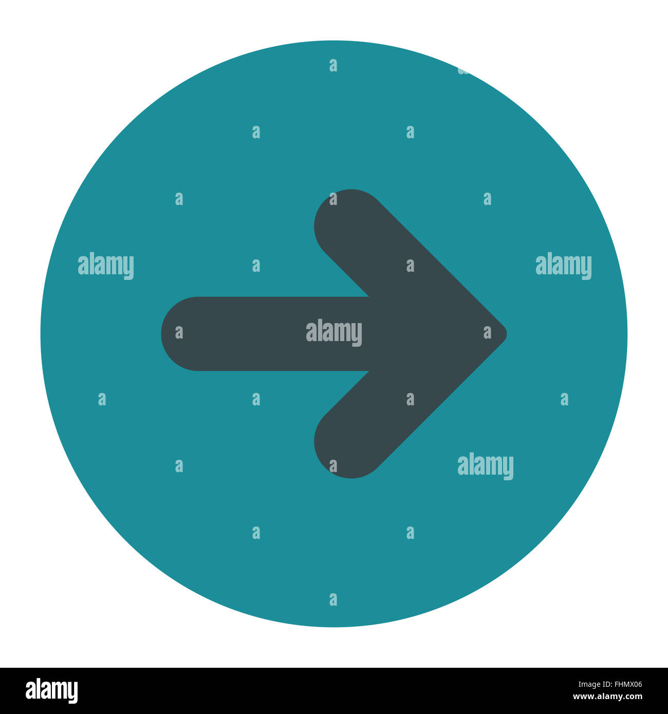Arrow Right flat soft blue colors round button Stock Photo - Alamy