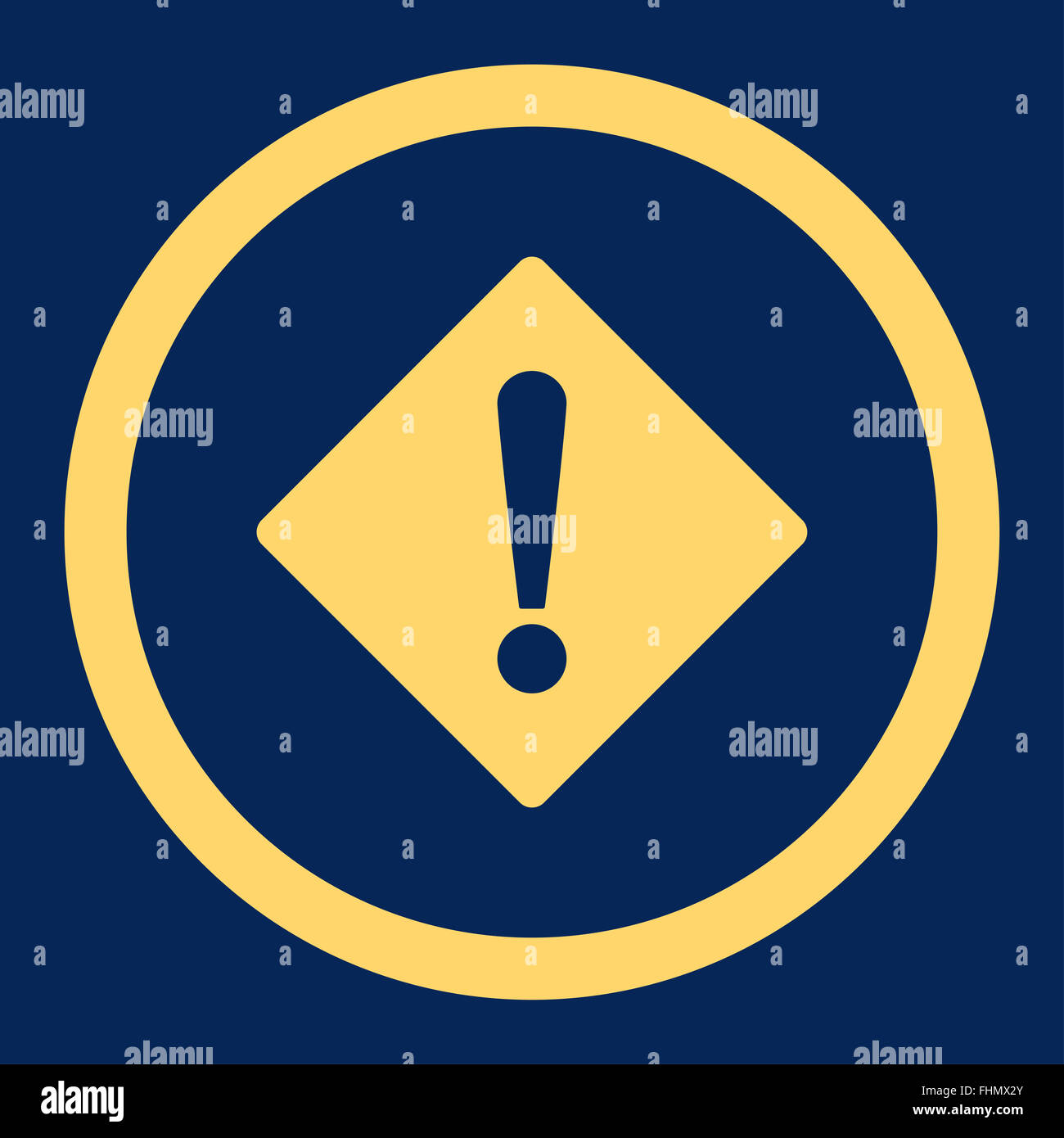 Error flat yellow color rounded vector icon Stock Photo - Alamy