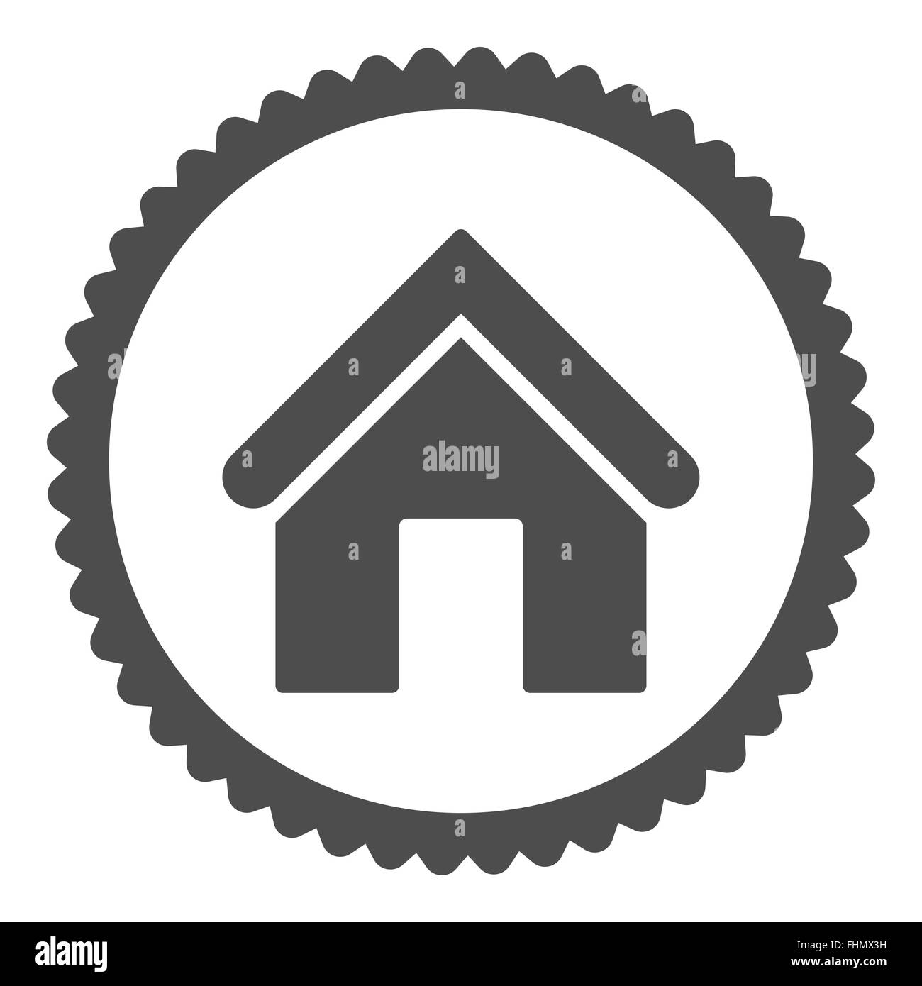 Home flat gray color round stamp icon Stock Photo - Alamy