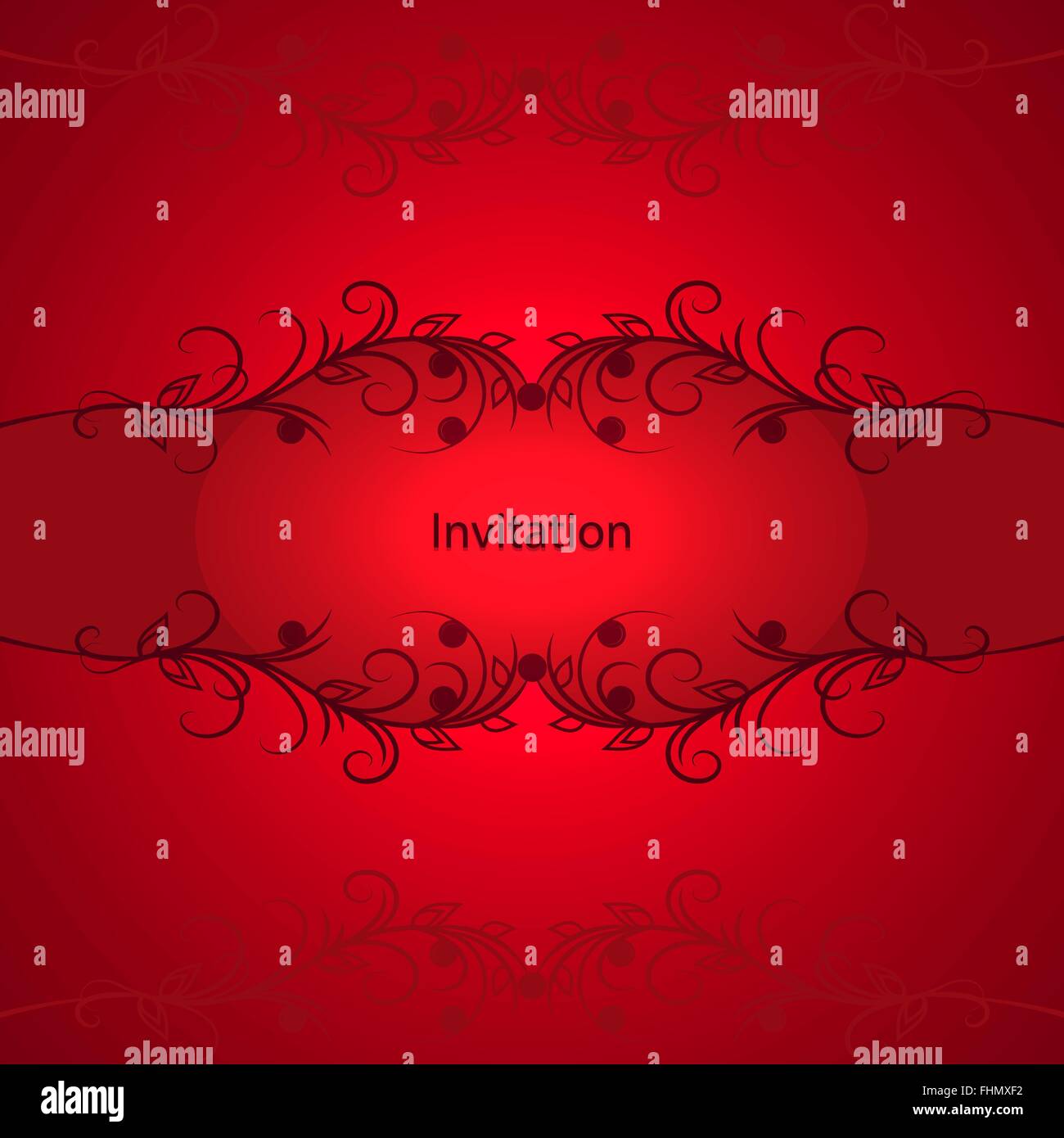 Vintage invitation card on red background Stock Vector Image & Art - Alamy