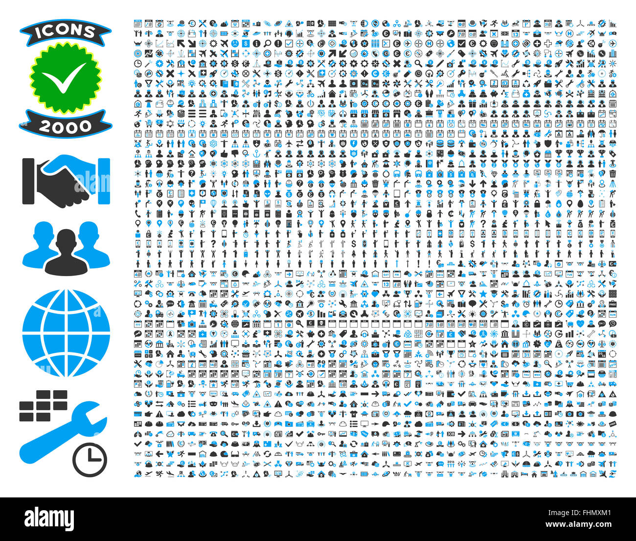Collection Of 2000 Flat Vector Icons Stock Photo - Alamy