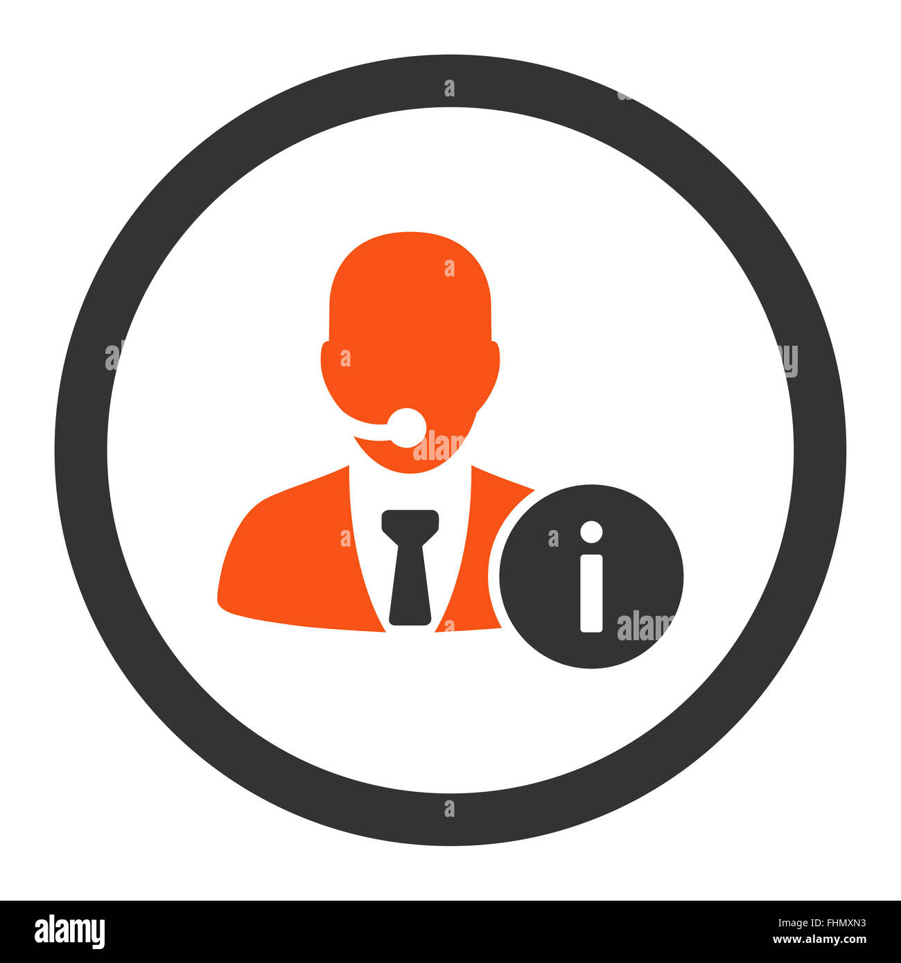 Help desk flat orange and gray colors rounded vector icon Stock Photo ...