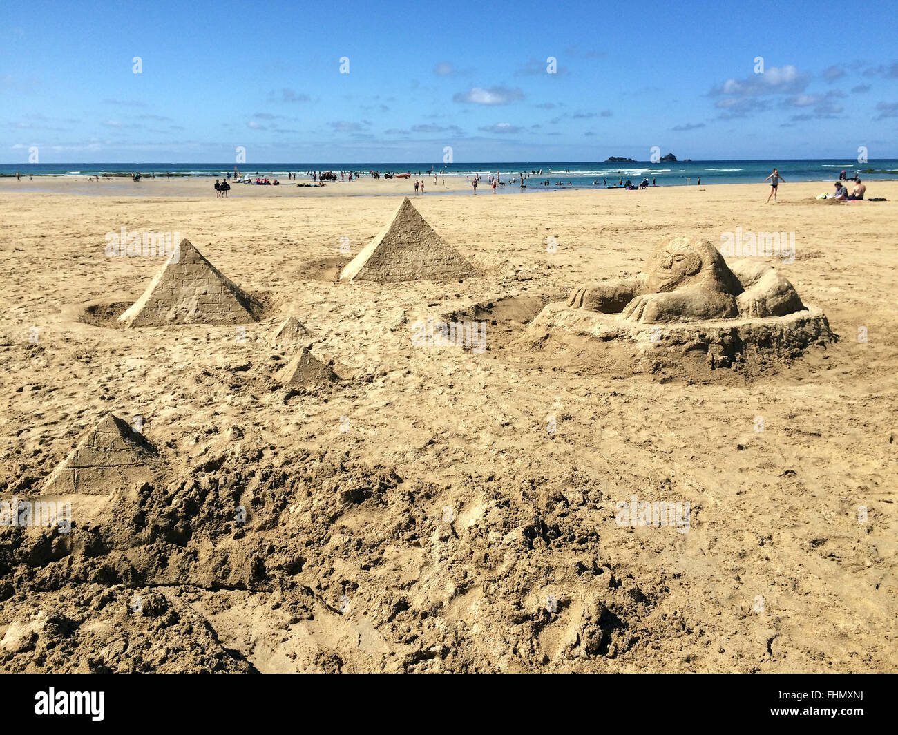 Pyramid Spinx Sandcastle Stock Photo - Alamy