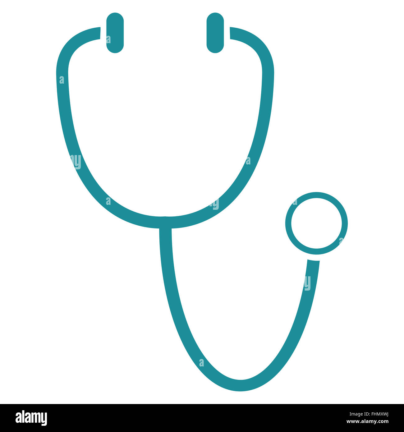 Stethoscope Flat Icon Stock Photo - Alamy