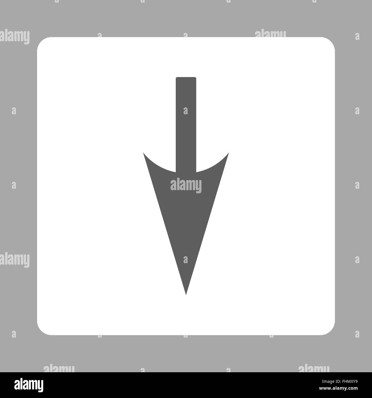 Sharp Down Arrow flat dark gray and white colors rounded button Stock ...
