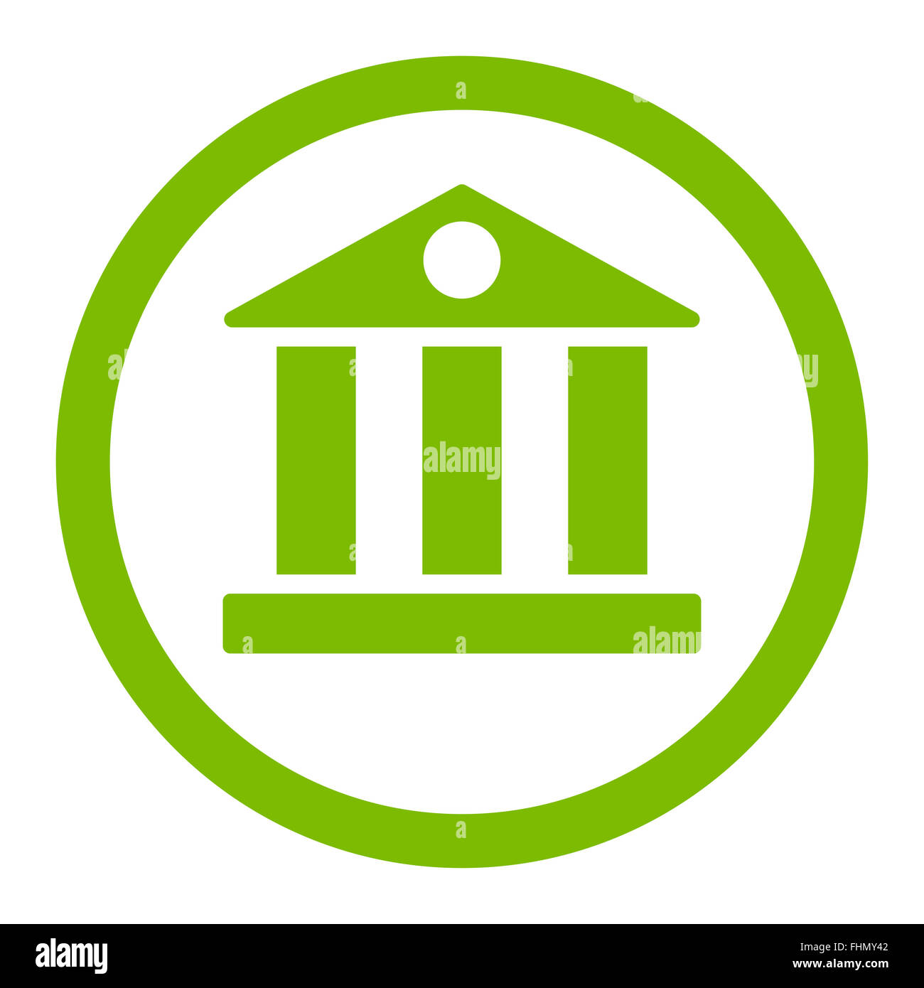 Bank flat eco green color rounded raster icon Stock Photo - Alamy