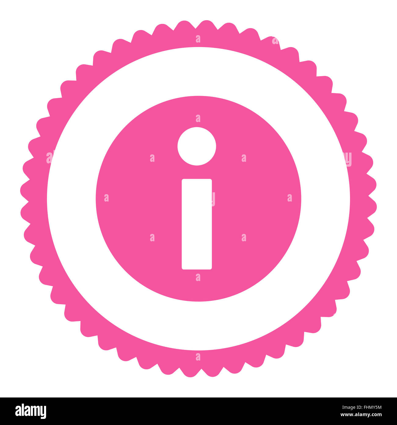 Information flat pink color round stamp icon Stock Photo - Alamy