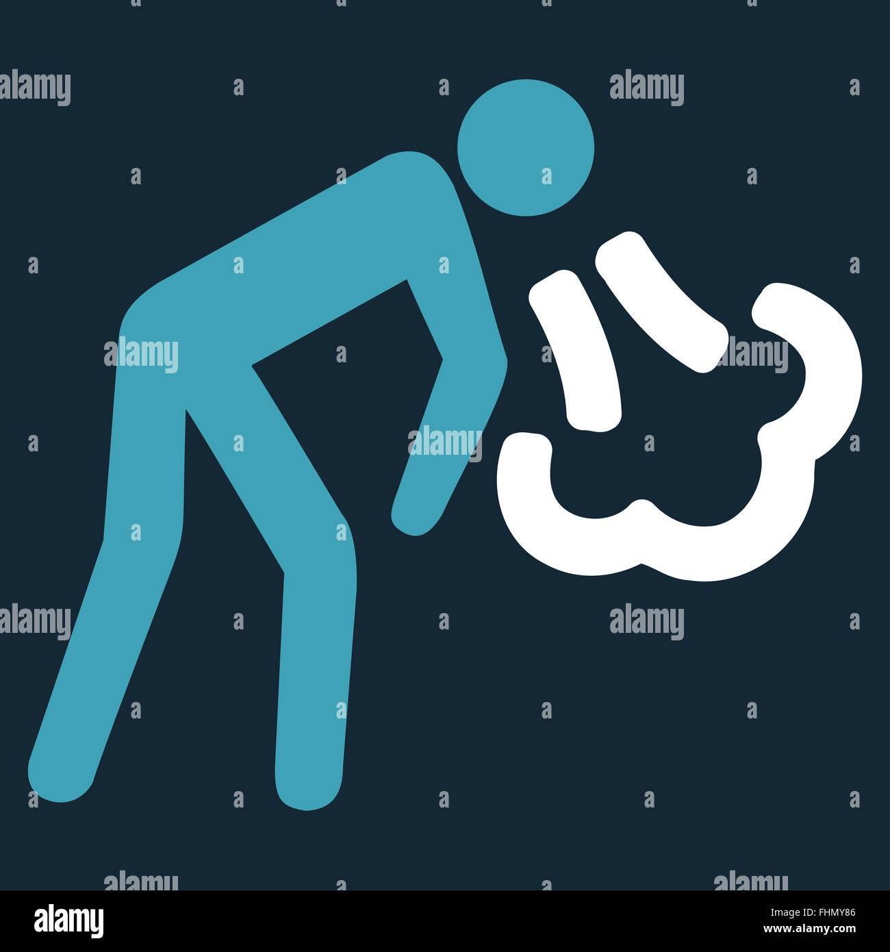 Vomiting Flat Icon Stock Photo - Alamy