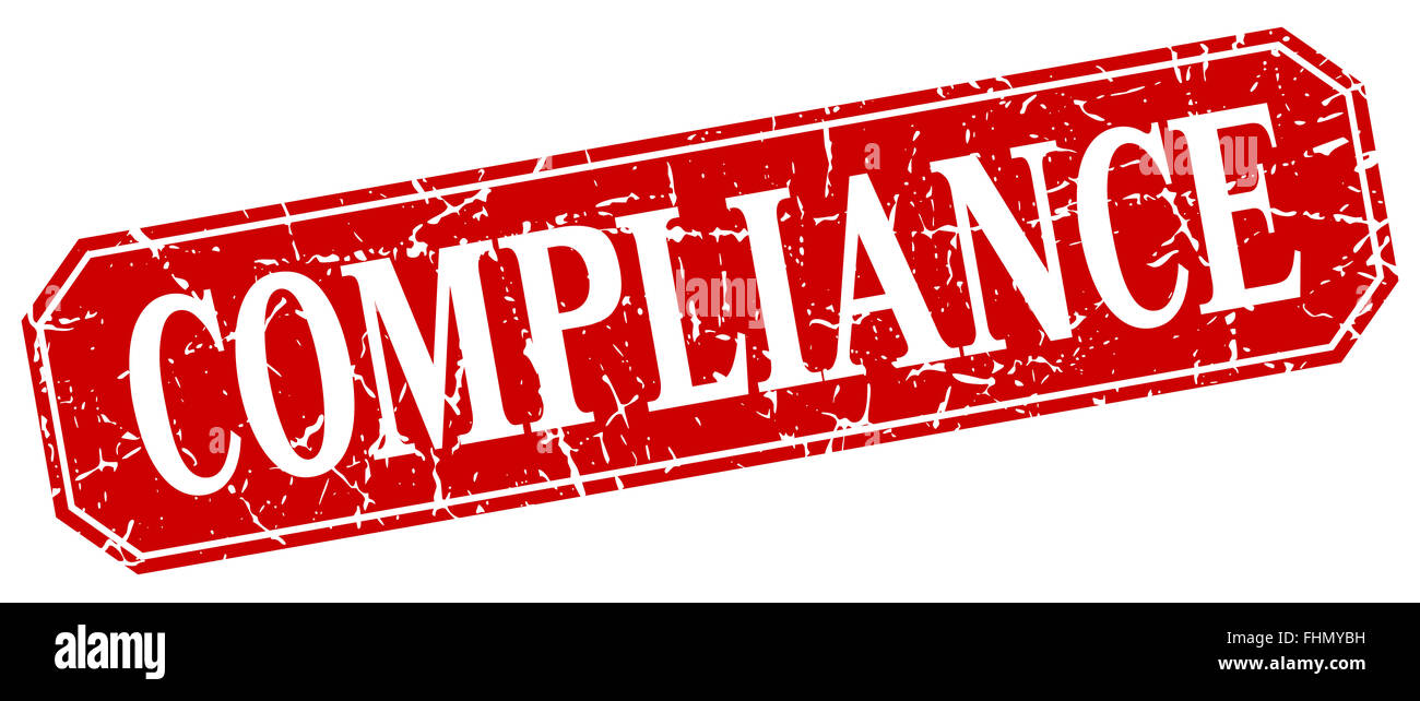 compliance red square vintage grunge isolated sign Stock Photo - Alamy