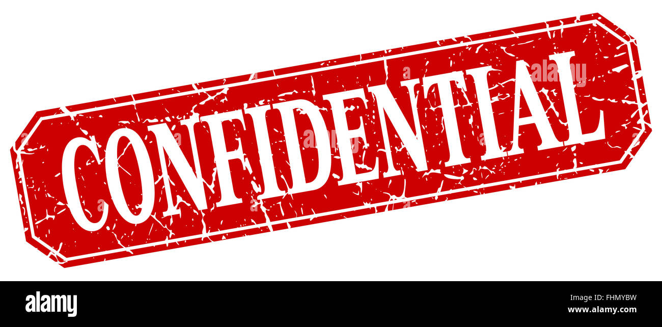 confidential red square vintage grunge isolated sign Stock Photo - Alamy