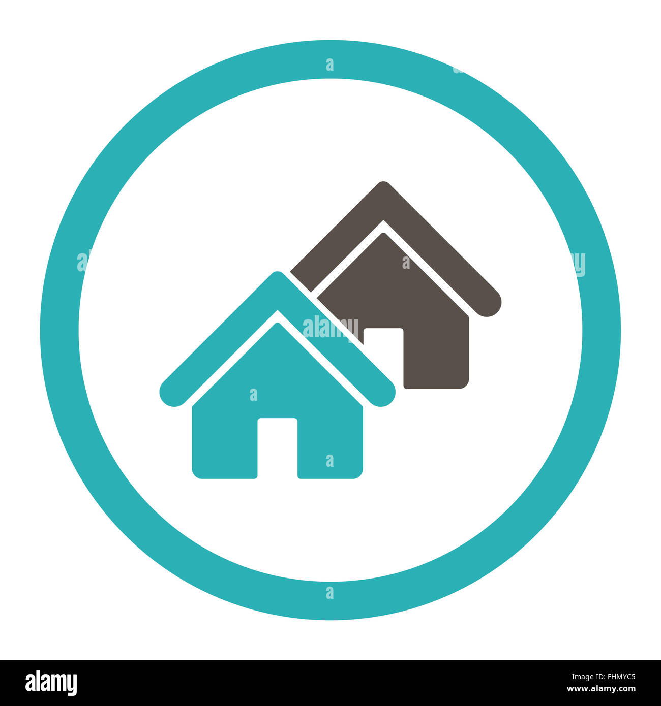 Realty flat grey and cyan colors rounded glyph icon Stock Photo - Alamy
