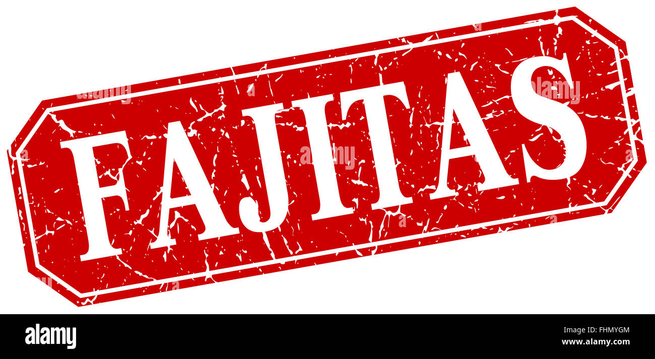 fajitas red square vintage grunge isolated sign Stock Photo - Alamy