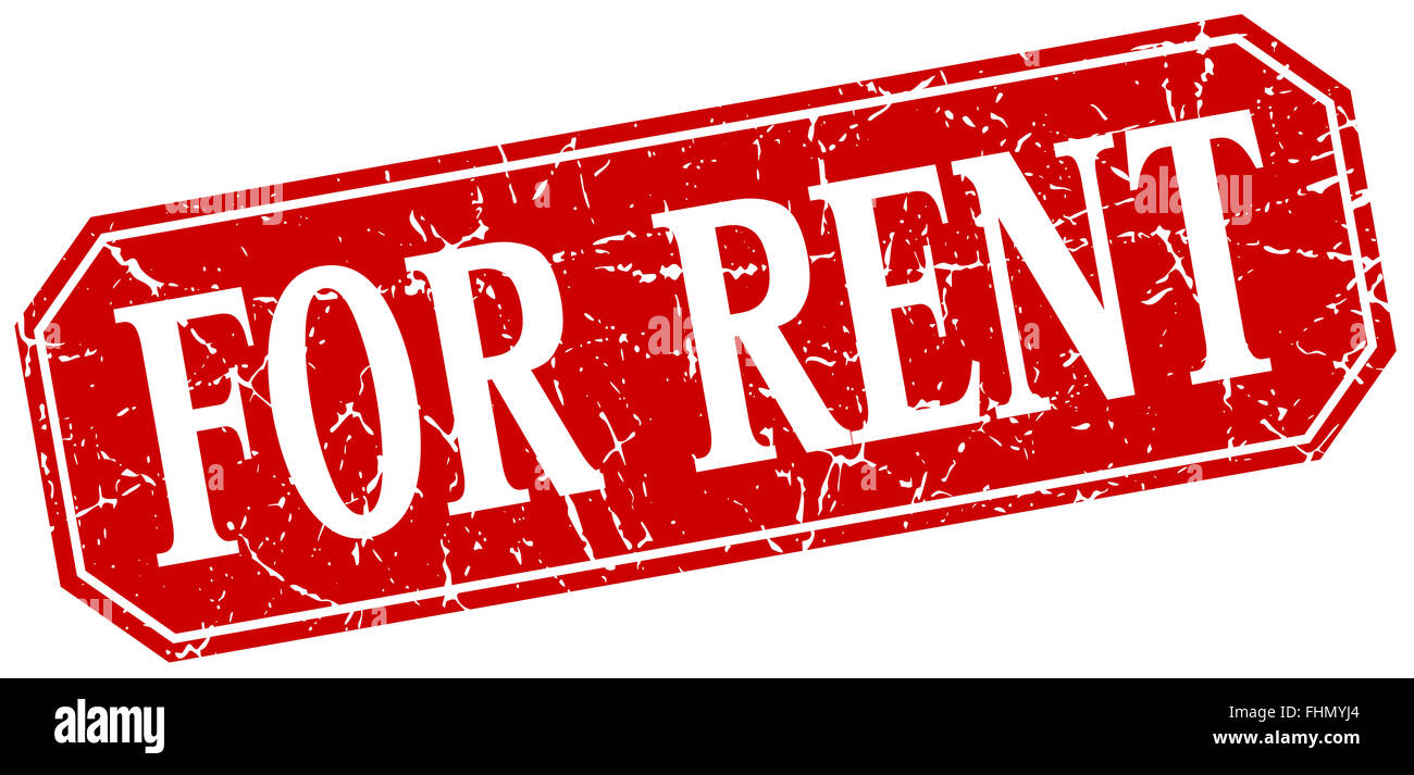 for rent red square vintage grunge isolated sign Stock Photo - Alamy