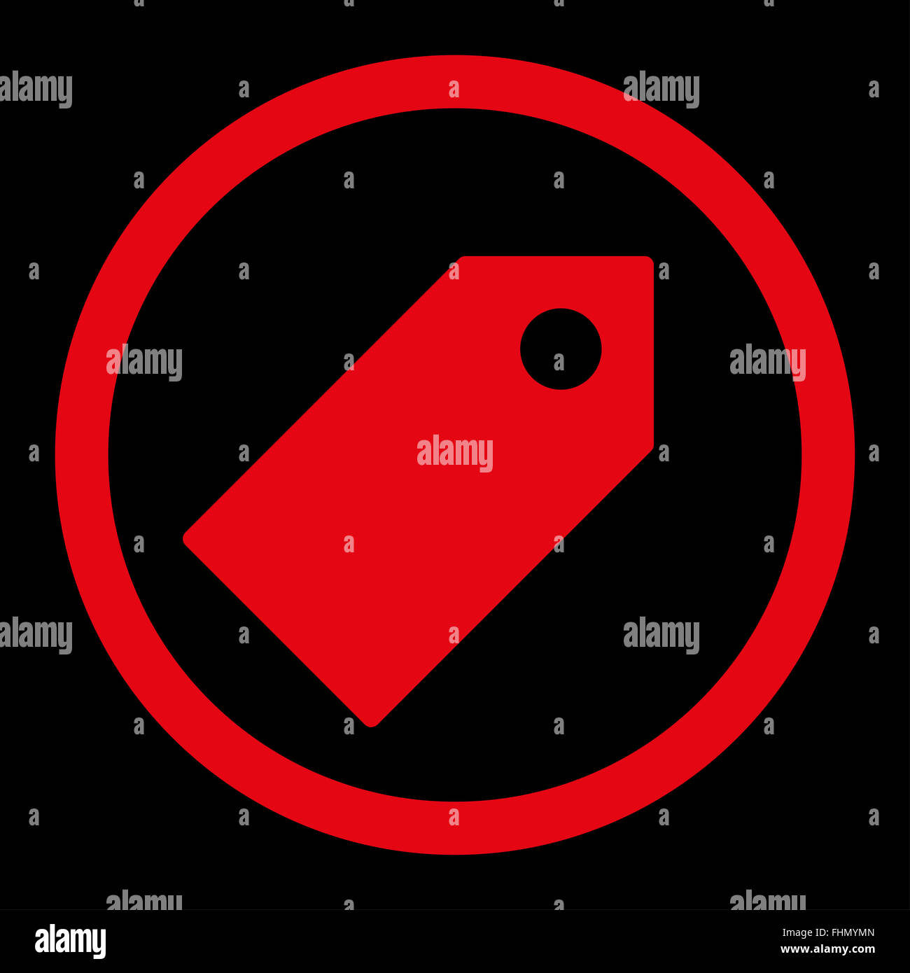 Tag flat red color rounded raster icon Stock Photo - Alamy