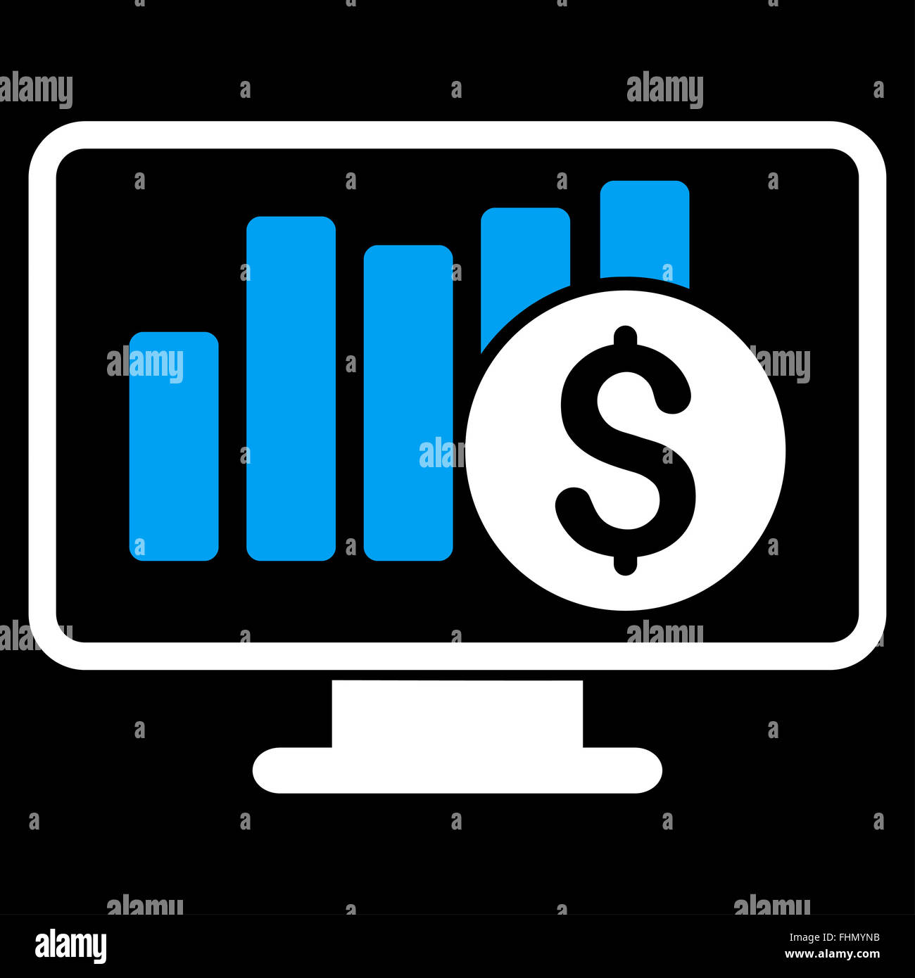 Stock Market Monitoring Icon Stock Photo - Alamy
