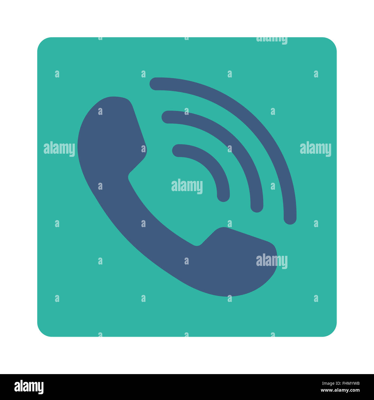 Telephone Call Rounded Square Button Stock Photo - Alamy