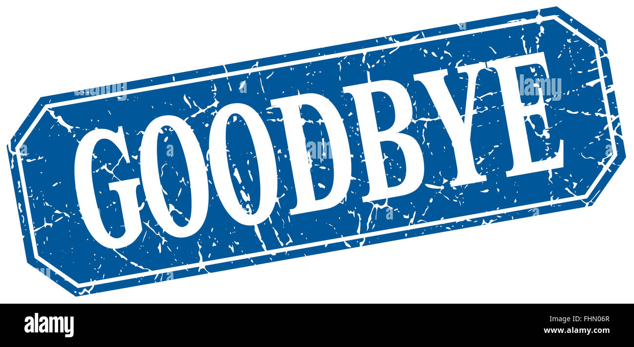 goodbye blue square vintage grunge isolated sign Stock Photo - Alamy