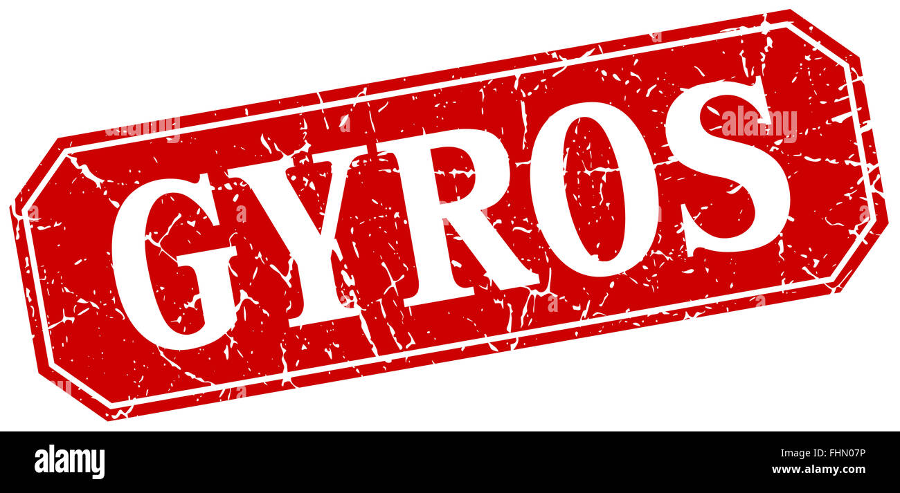 gyros red square vintage grunge isolated sign Stock Photo - Alamy