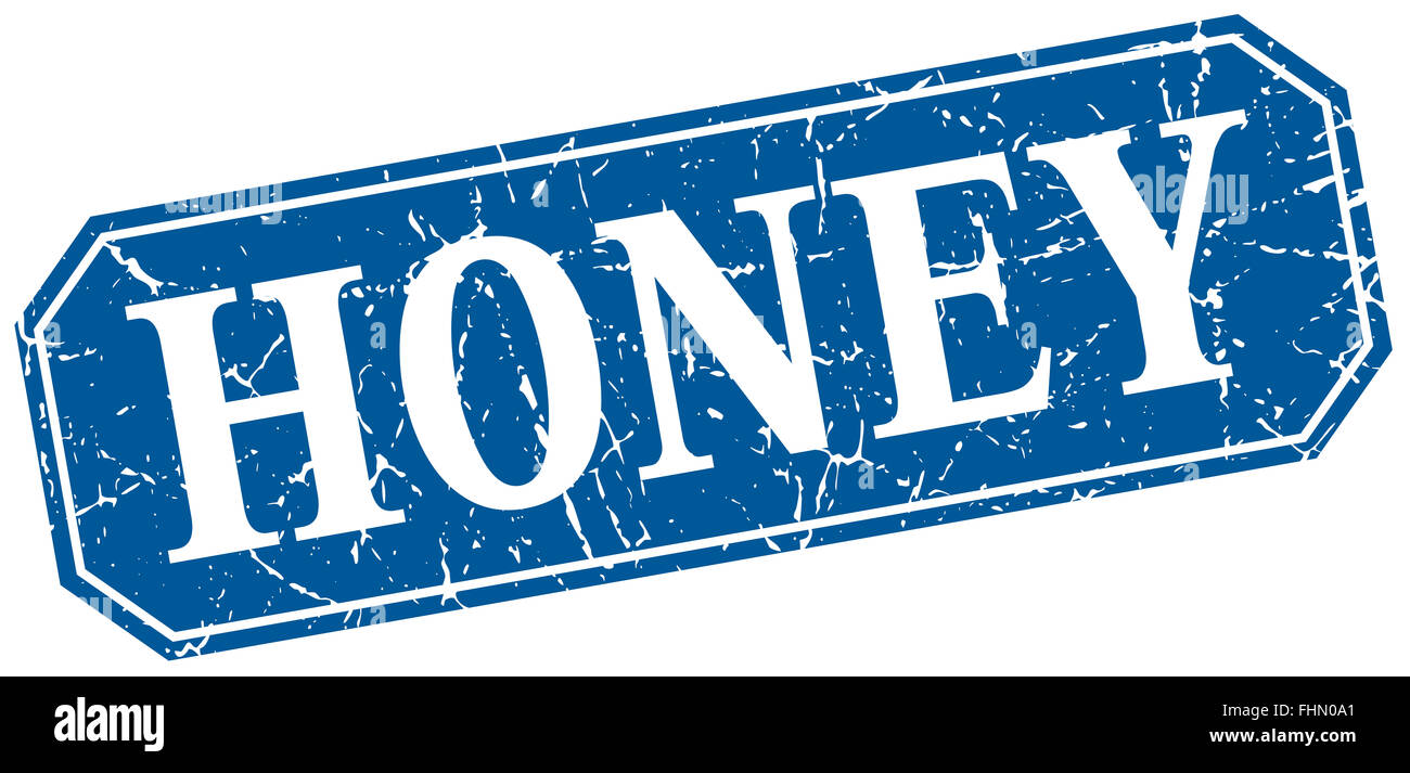 honey blue square vintage grunge isolated sign Stock Photo - Alamy
