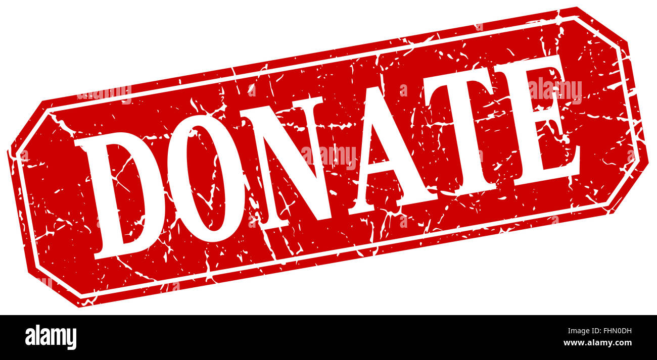 donate red square vintage grunge isolated sign Stock Photo - Alamy