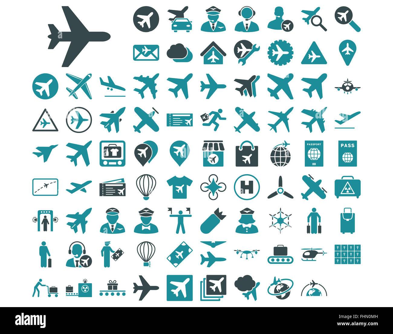 Aviation Icon Set Stock Photo - Alamy