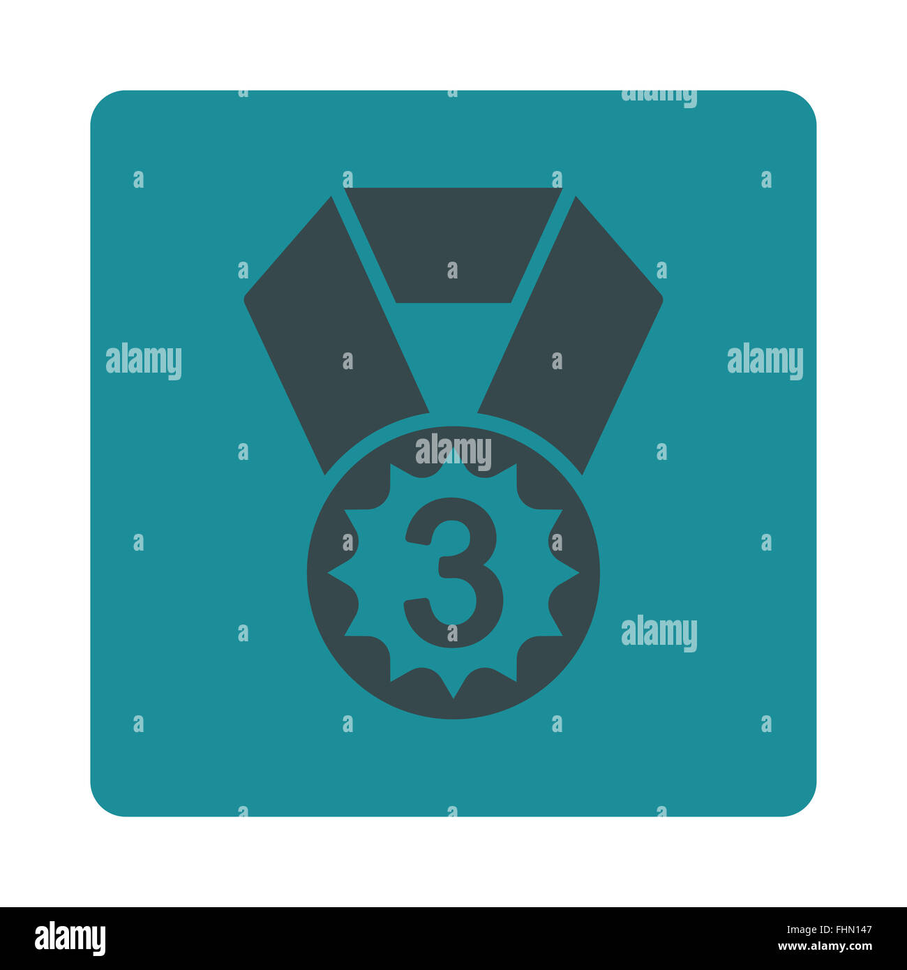 Third place icon from Award Buttons OverColor Set Stock Photo - Alamy