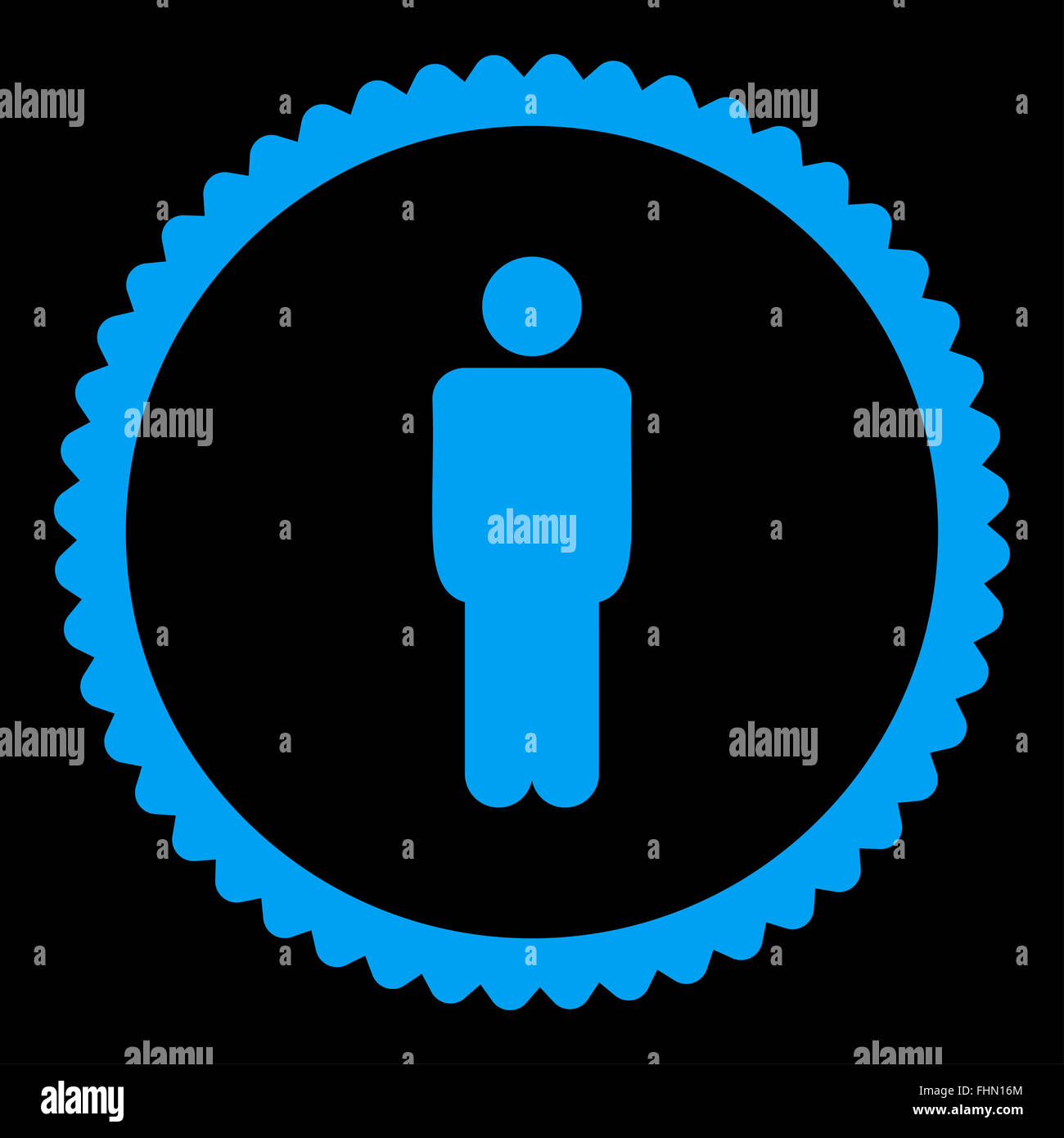 Man flat blue color round stamp icon Stock Photo - Alamy