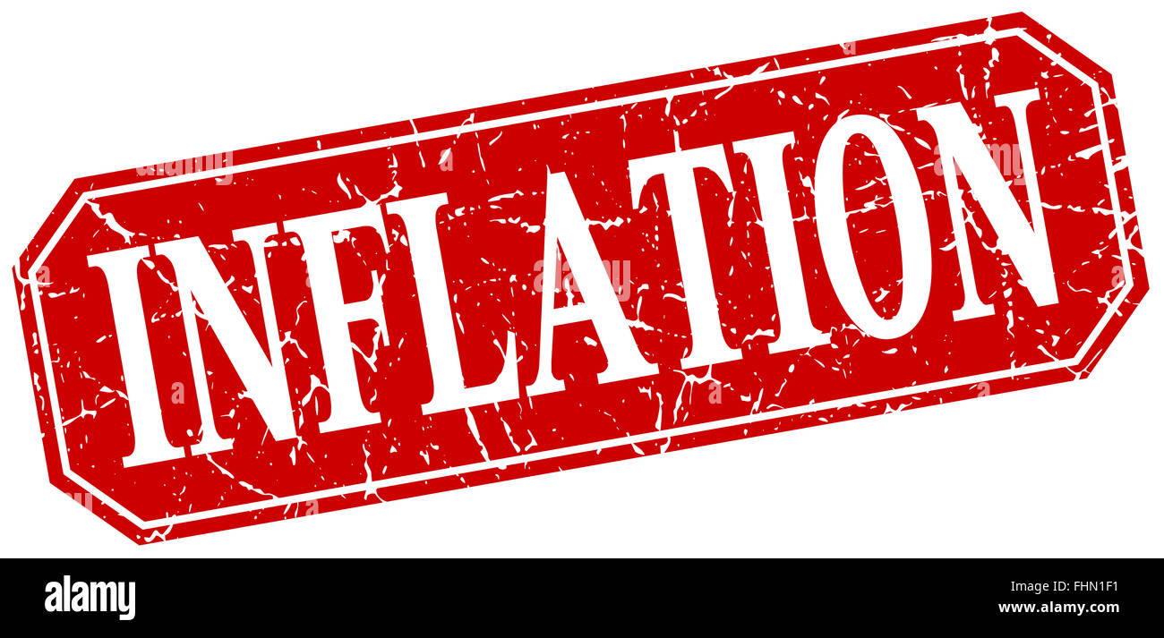 inflation red square vintage grunge isolated sign Stock Photo - Alamy