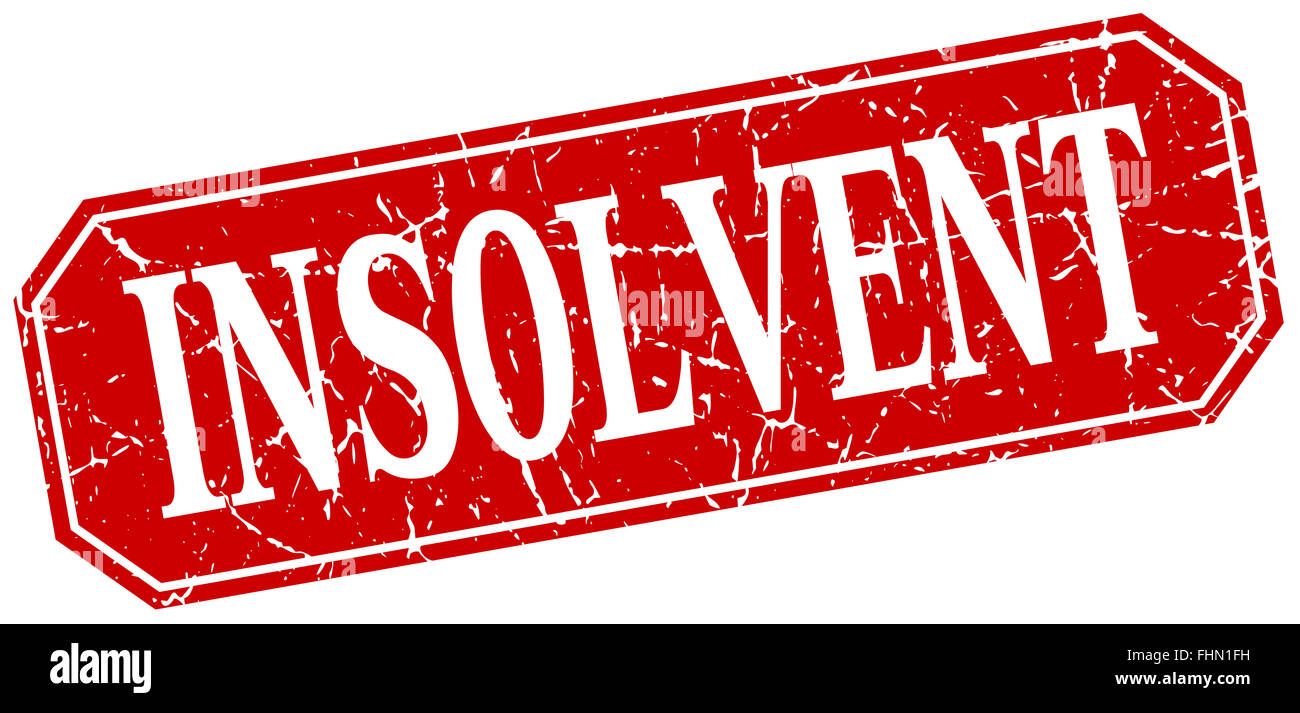 insolvent red square vintage grunge isolated sign Stock Photo - Alamy