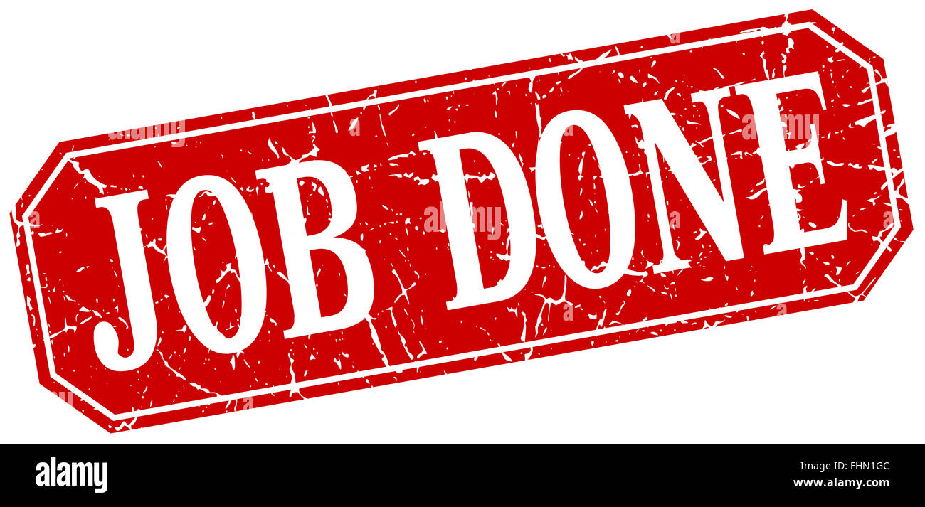 job done red square vintage grunge isolated sign Stock Photo - Alamy