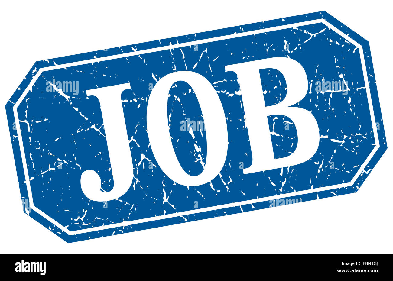 job blue square vintage grunge isolated sign Stock Photo - Alamy