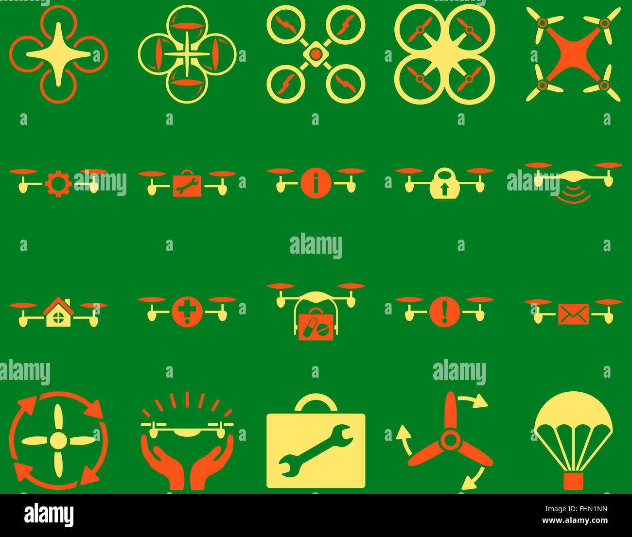 Air drone and quadcopter tool icons Stock Photo - Alamy