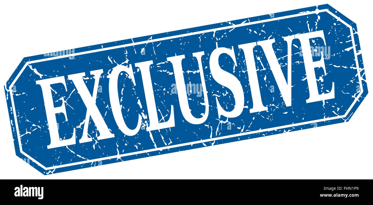 exclusive blue square vintage grunge isolated sign Stock Photo - Alamy