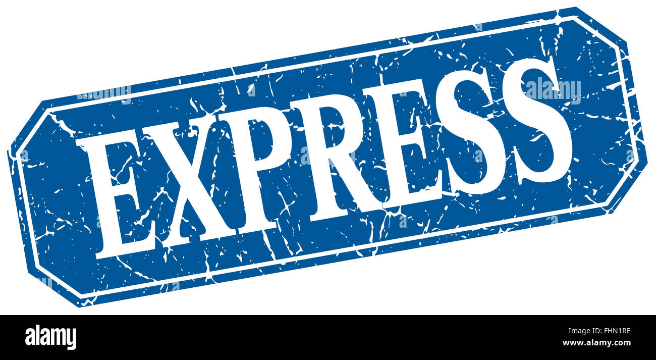 express blue square vintage grunge isolated sign Stock Photo - Alamy