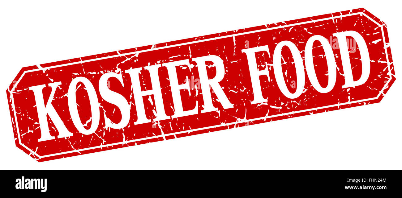 kosher food red square vintage grunge isolated sign Stock Photo - Alamy